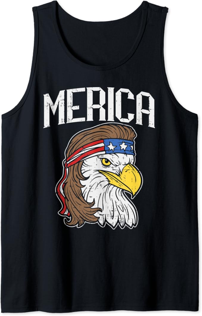 Amazon.com: Merica Eagle Mullet 4th of July Redneck Pride Patriot Flag Tank Top : Clothing ...